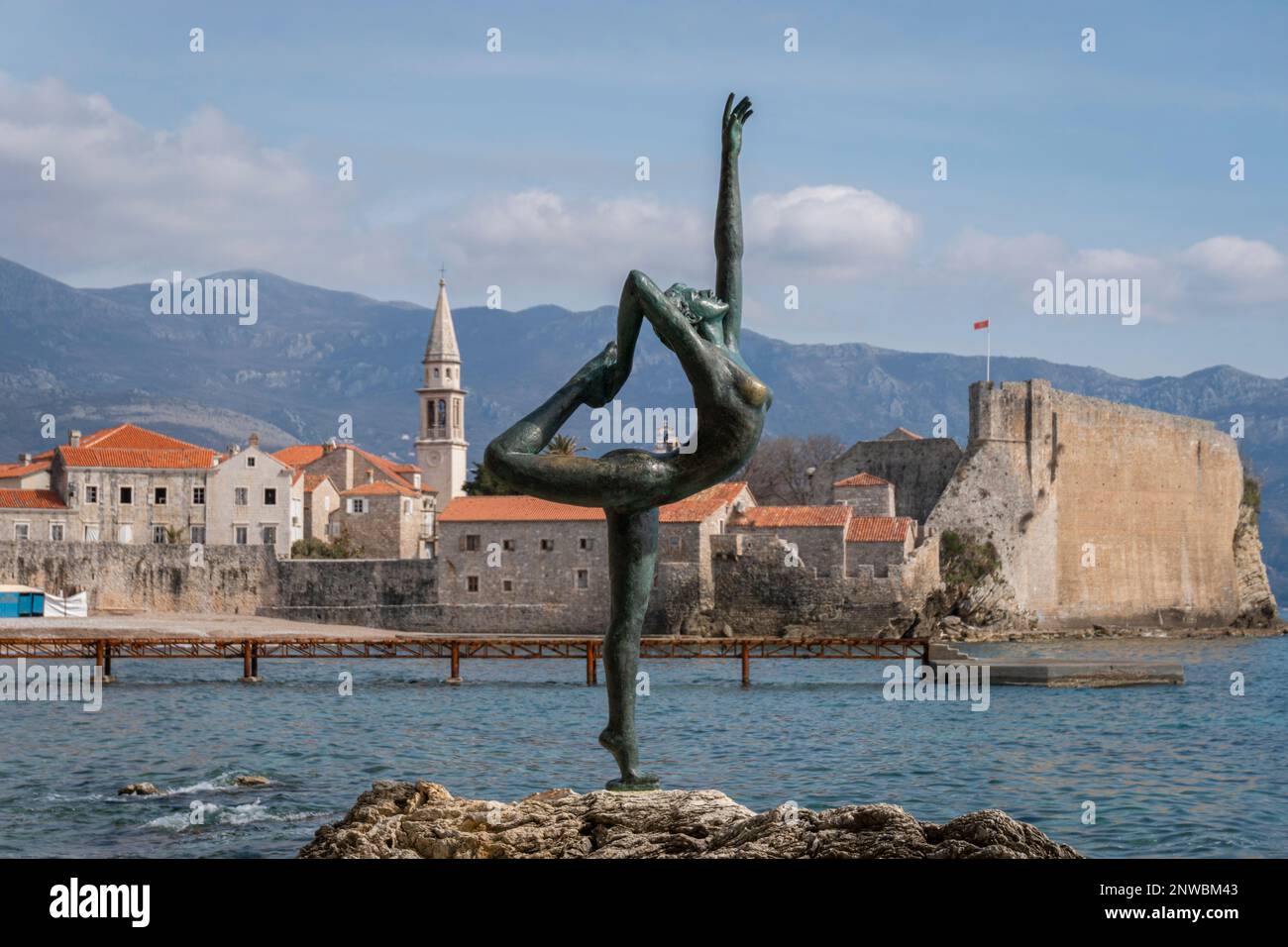 Sculpture of Ballerina Dancer of Budva by artist Gradimir Alexits, with ...