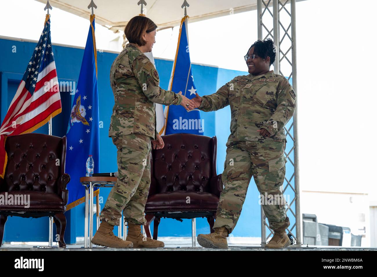 Chief Master Sergeant of the Air Force JoAnne S. Bass coins Tech. Sgt ...