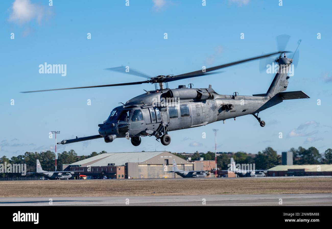 A 920th Rescue Wing HH-60G Pave Hawk helicopter takes off from the Air ...