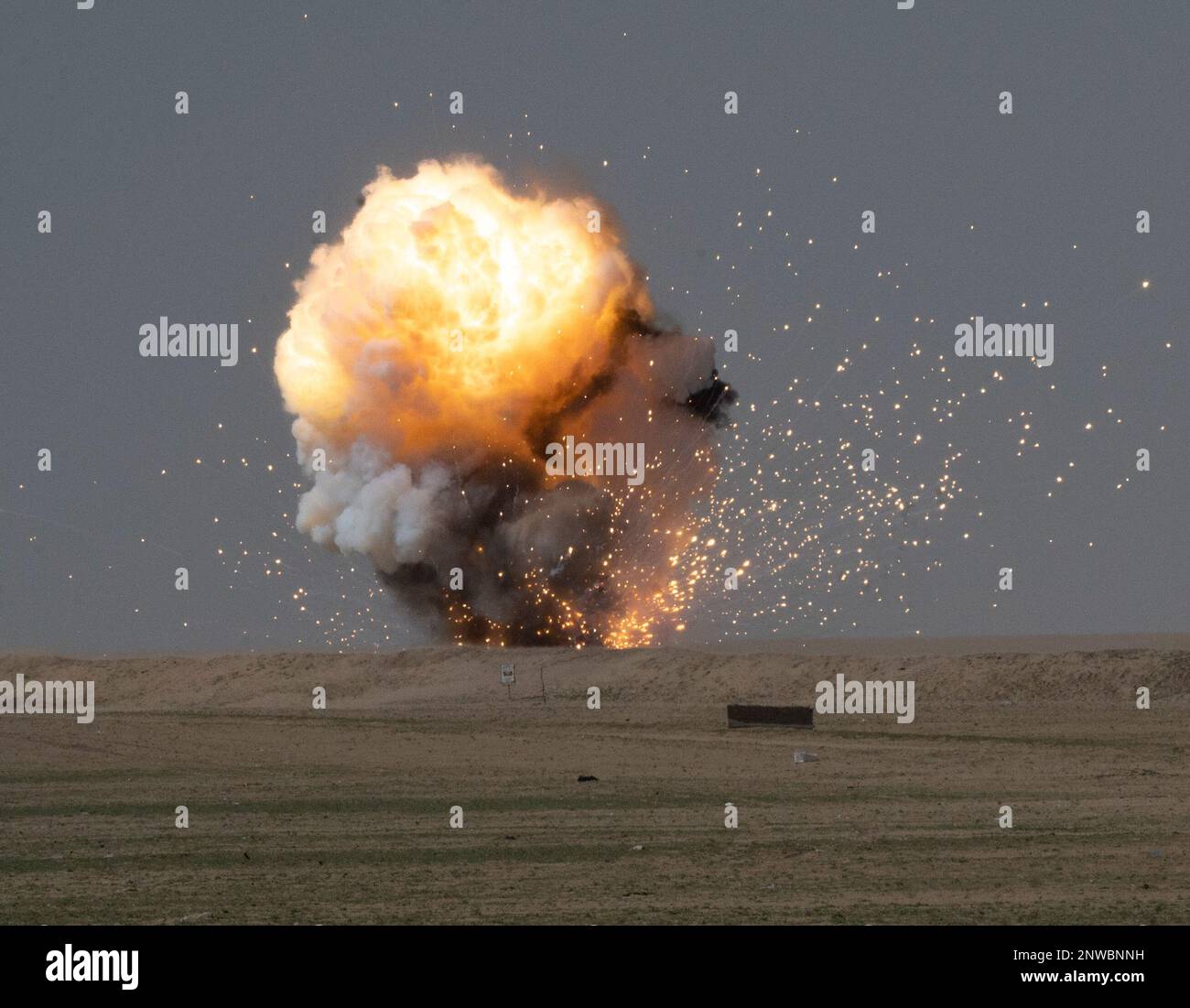 Explosives are detonated for Explosive Ordnance Disposal training at ...