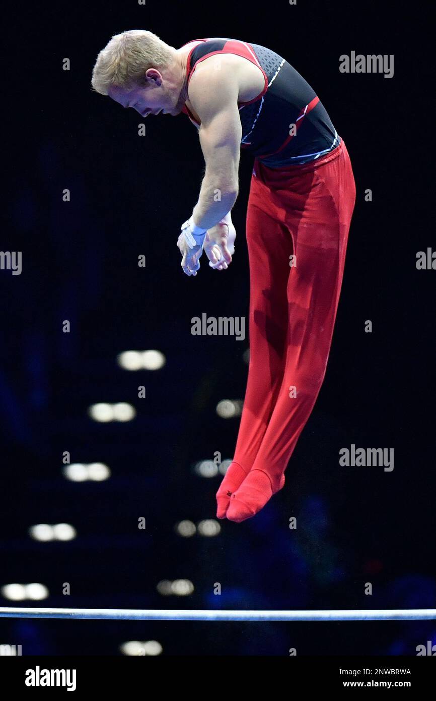 Canada's Cory Paterson performs on the high bar during the Swiss Cup ...