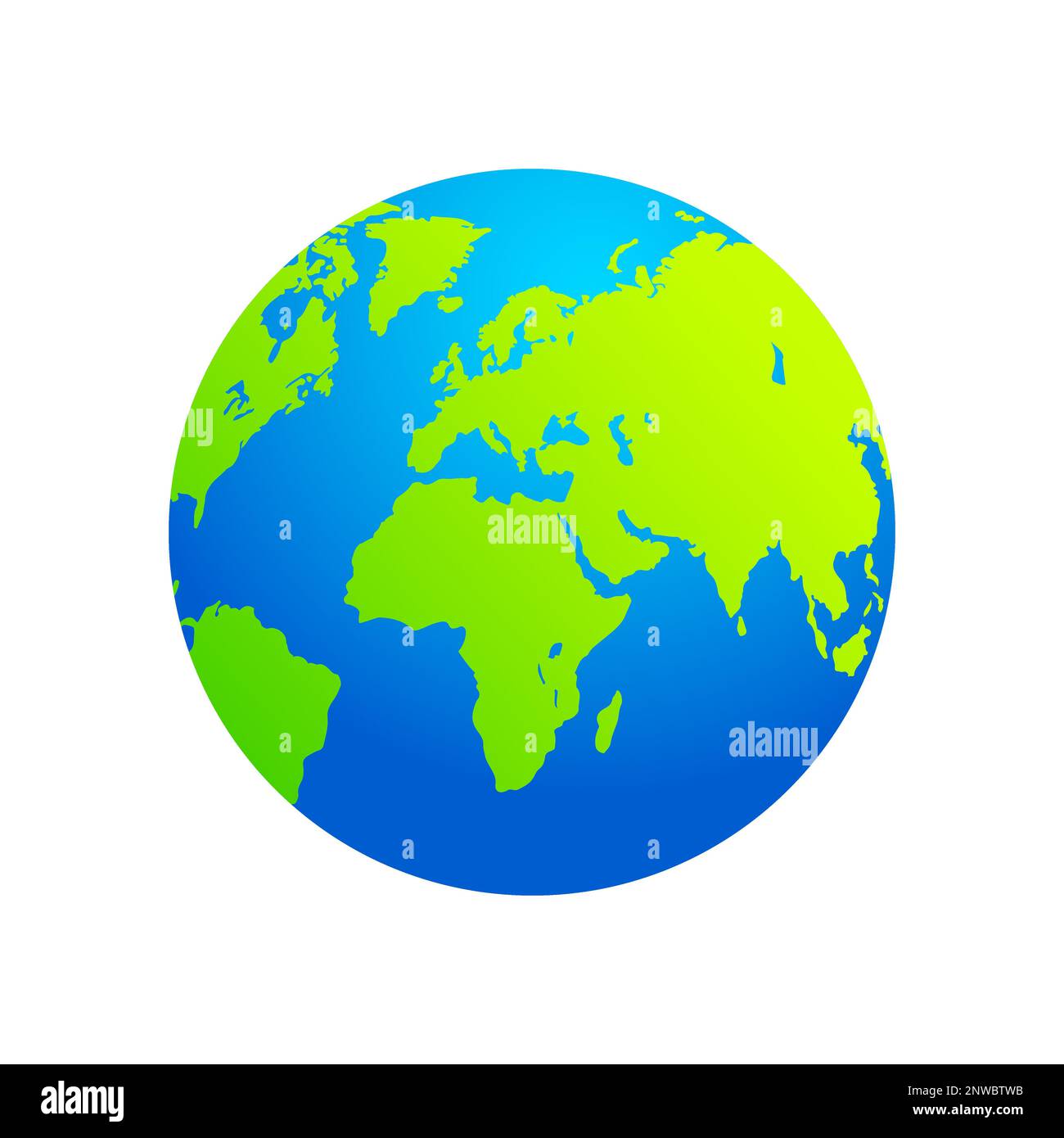 Blue Green Spherical Globe Earth Vector Illustration Stock Vector Image ...