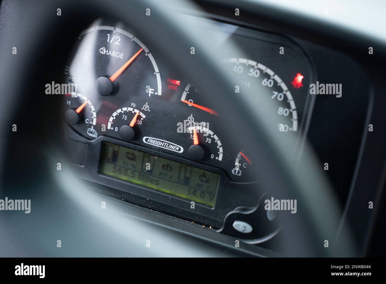 The control panel of a new electric school bus at John Lewis Elementary ...
