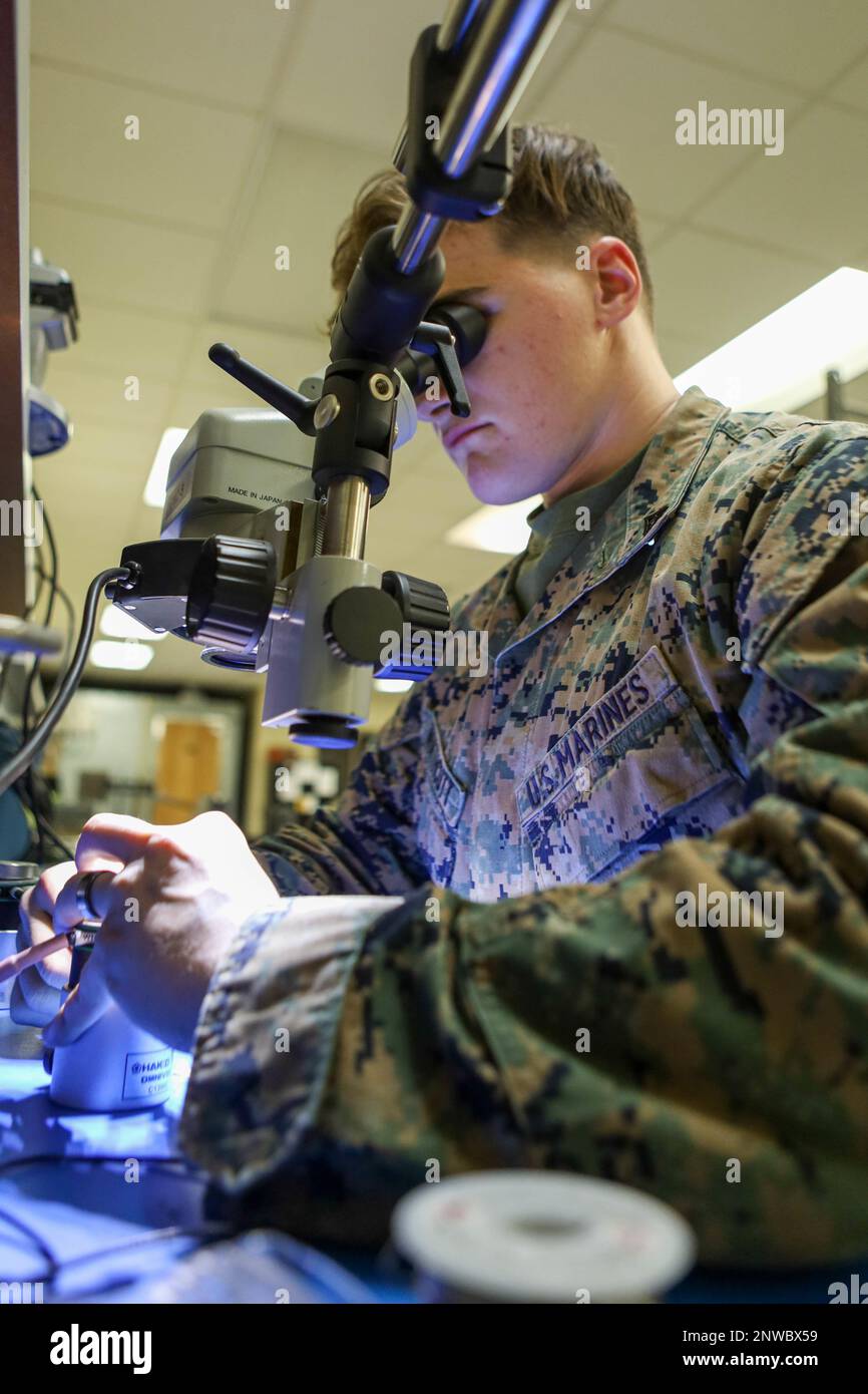 U.S. Marine Corps Lance Cpl. Matthew Northcutt, a ground radio repairer ...
