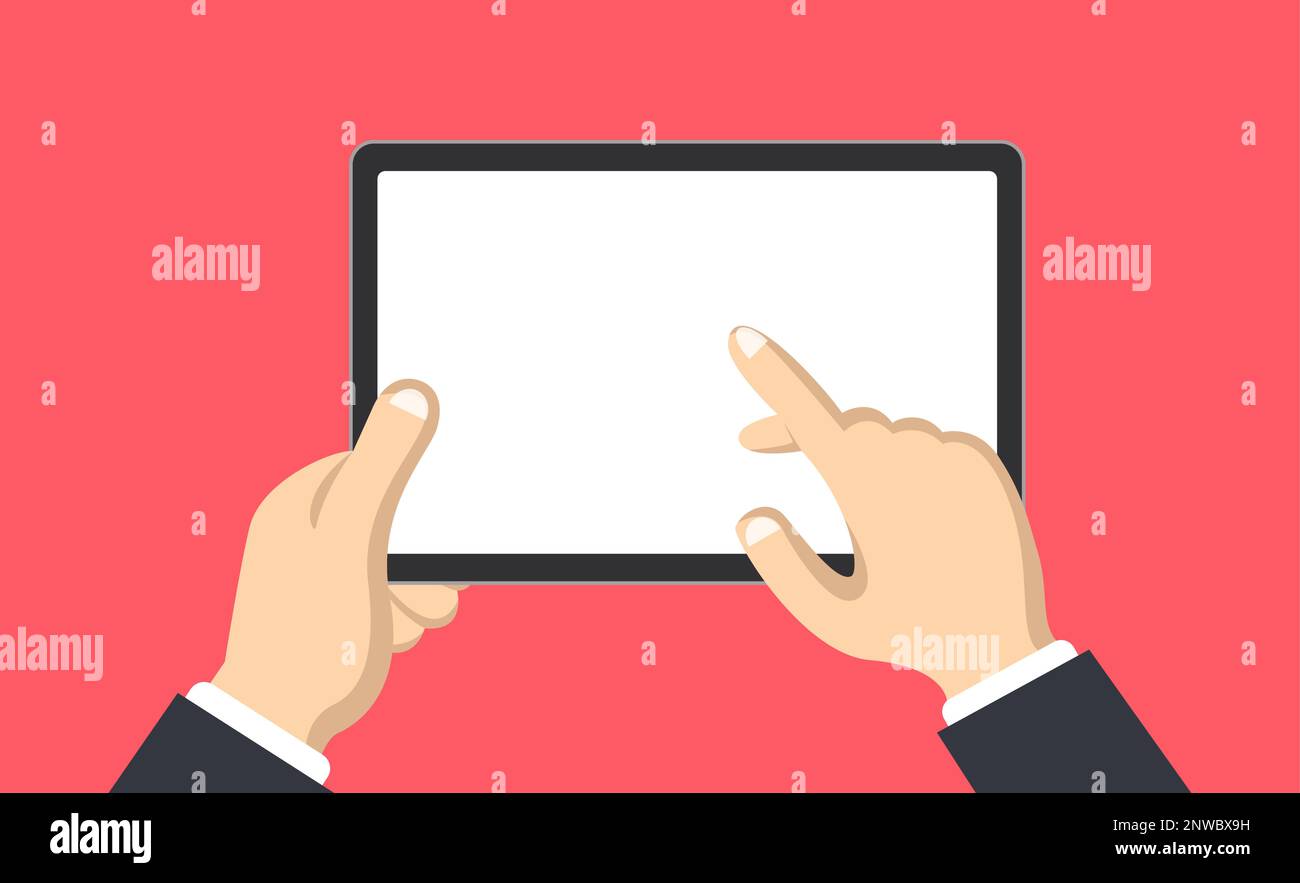 Computer tablet woman finger Stock Vector Images - Alamy