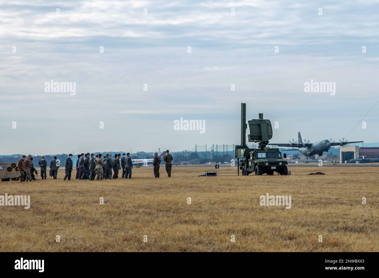 U.S. Marines with Marine Air Control Squadron (MACS) 4 give a tour of ...