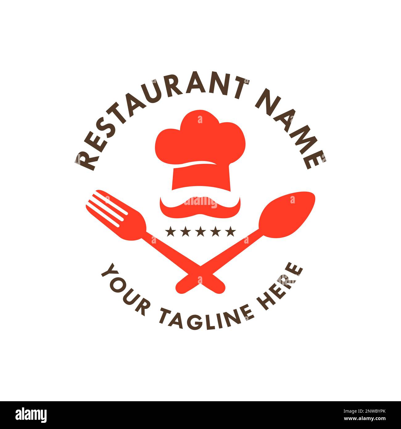 Food Restaurant Moustache Hat Logo Spoon Fork Vector Symbol Stock ...
