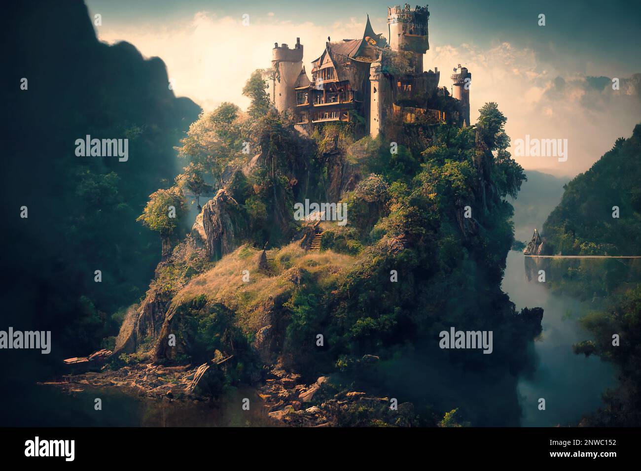 Fantasy Mountain Fortress