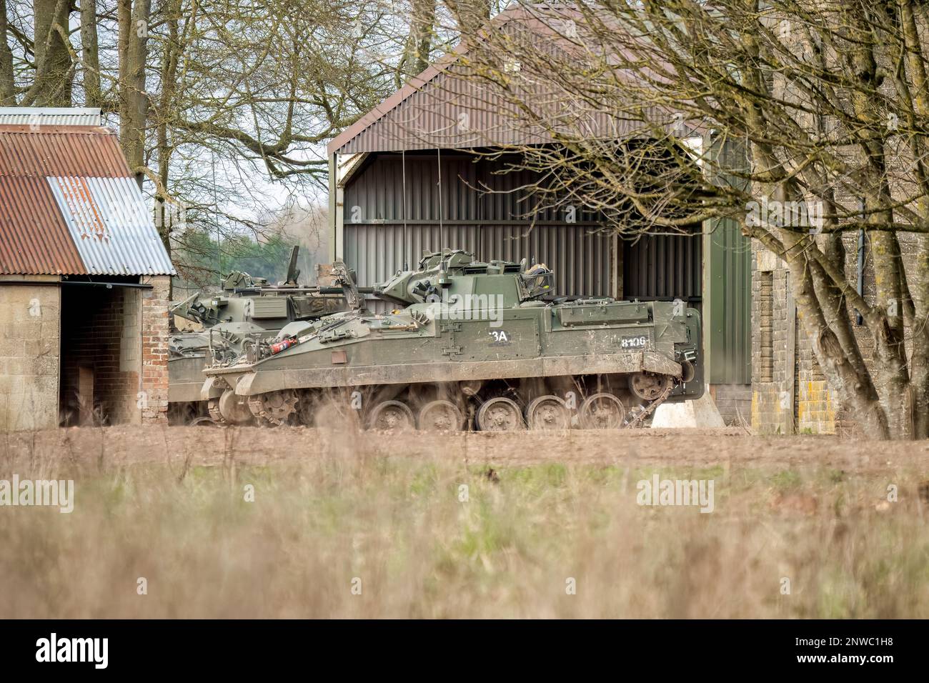 a British army Warrior FV510 fighting vehicle ready for deployment ...