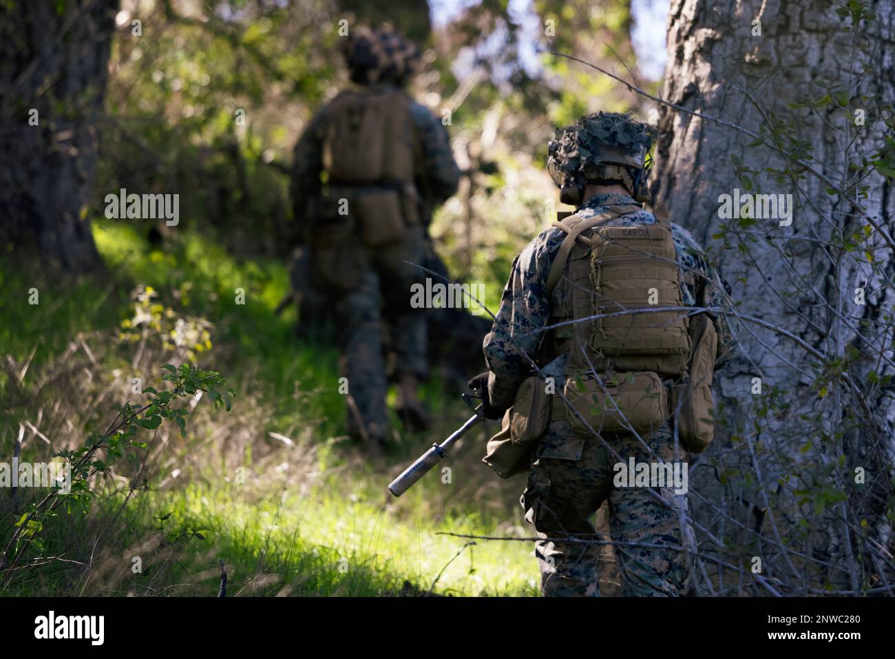U.S. Marine Lance Cpl. Christian Garcia, a rifleman with Alpha Company ...