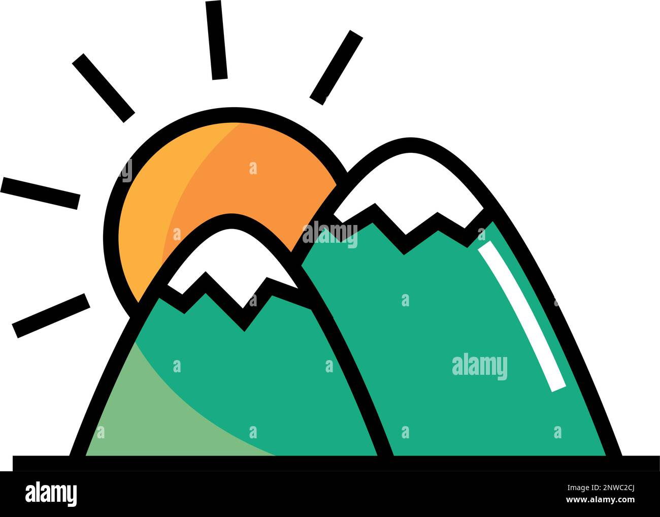 mountains and sun Stock Vector Image & Art - Alamy