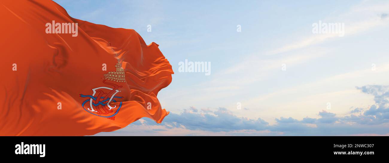 official flag of Royal Princess Chulabhorn Walailak Thailand at cloudy ...