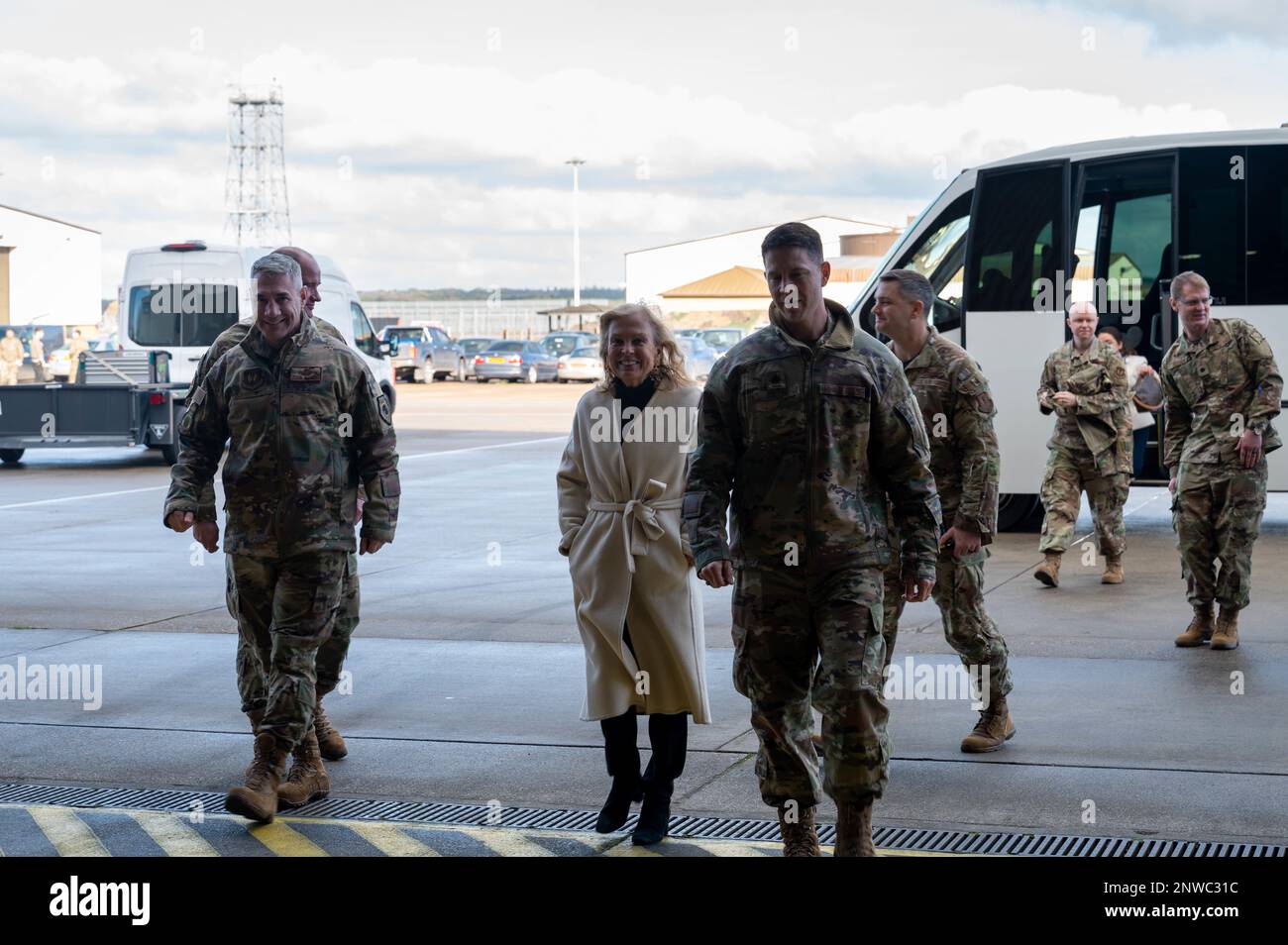 U.S. Ambassador to the United Kingdom Jane Hartley walks alongside ...