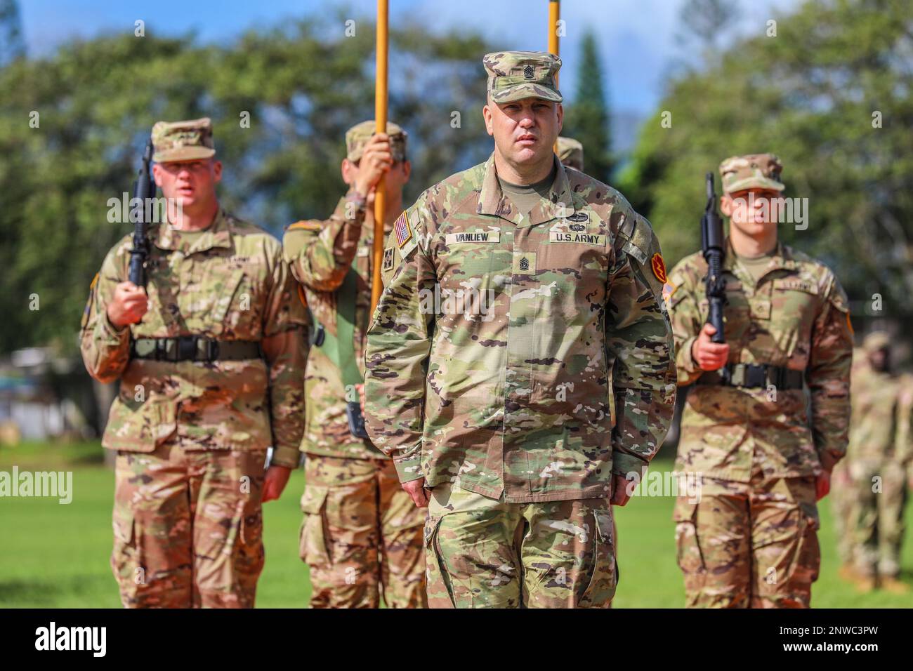 The 25th Infantry Division Artillery (DIVARTY) Command Sgt. Maj Paul Fluharty relinquished ...