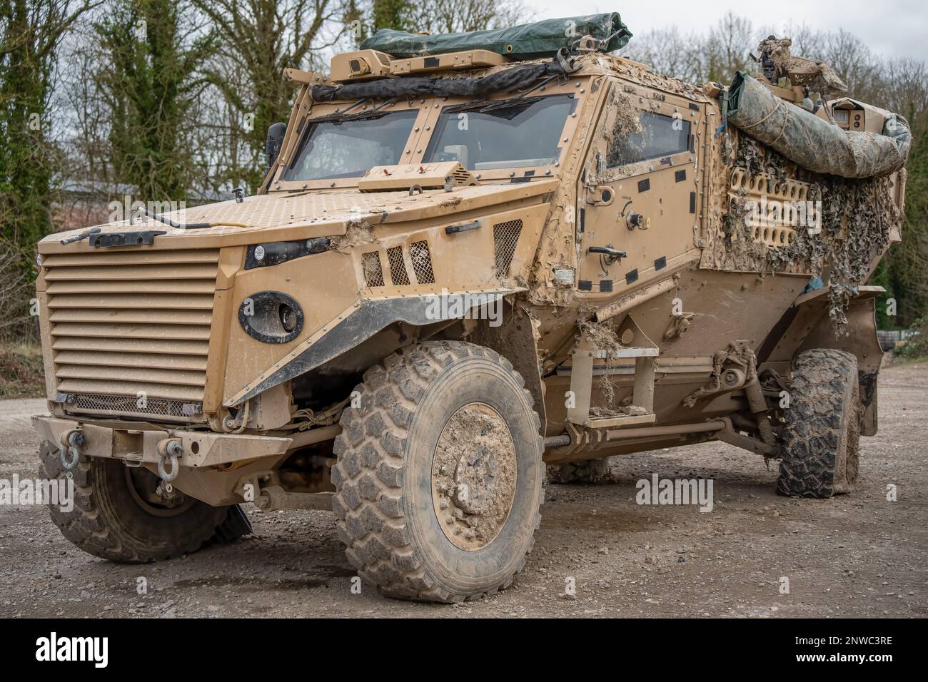 close-up of a British army Foxhound 4x4, 4-wheel drive protected patrol ...