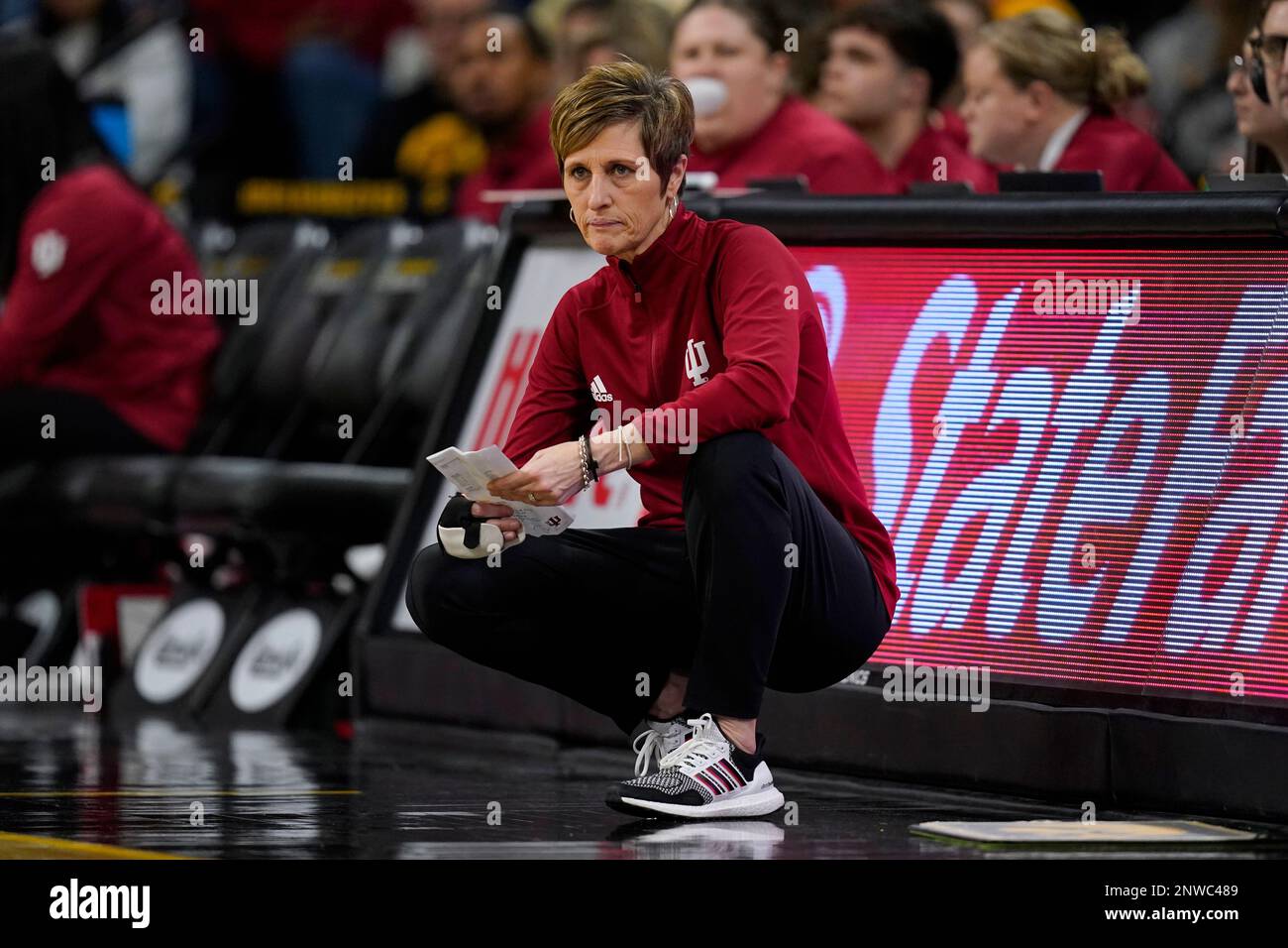 Indiana head coach Teri Moren watches from the bench during the second ...