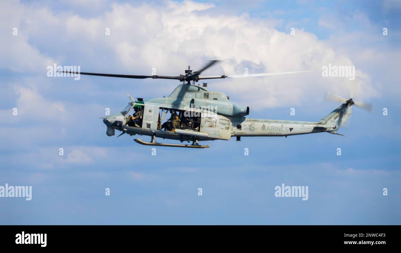 A U.S. Marine Corps UH-1Y Venom helicopter assigned to Marine Medium ...