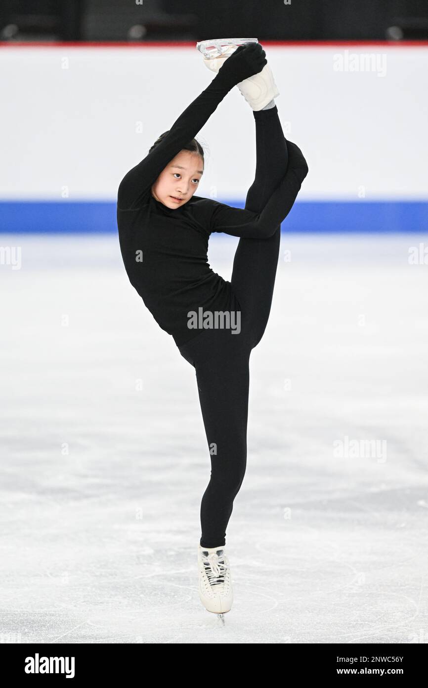 Jia SHIN (KOR), during Ladies Practice, at the ISU World Junior Figure ...