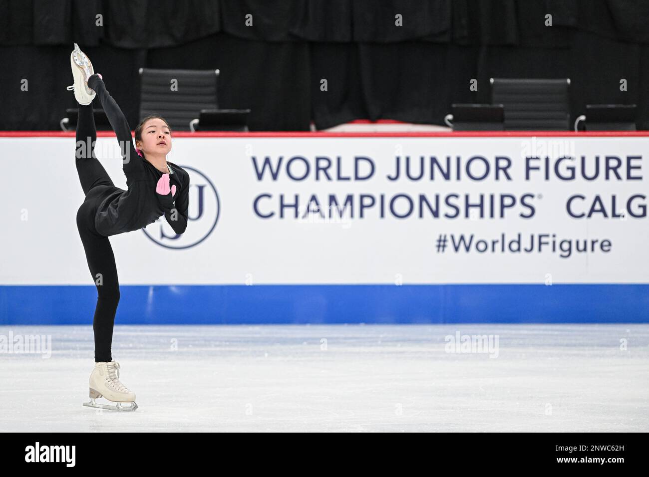 Minsol KWON (KOR), during Ladies Practice, at the ISU World Junior ...