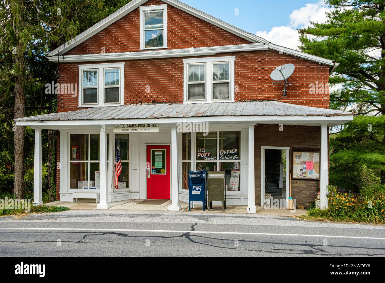 US Post Office, 233 Grist Mill Road, Burnt Cabins, Pennsylvania Stock ...