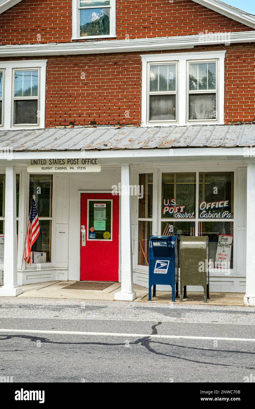 US Post Office, 233 Grist Mill Road, Burnt Cabins, Pennsylvania Stock ...