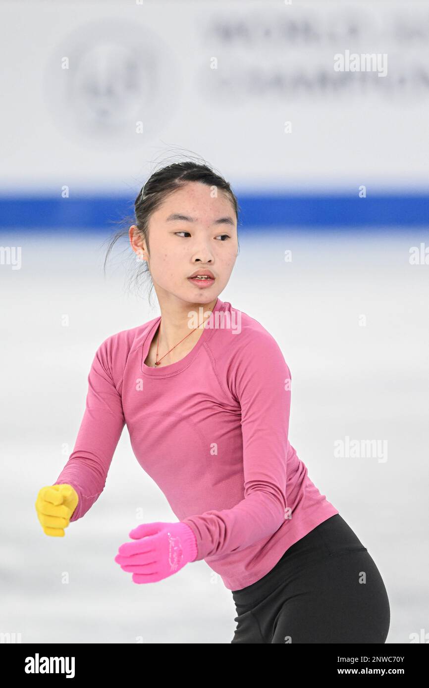 Tsz Ching CHAN (HKG), during Ladies Practice, at the ISU World Junior Figure Skating ...