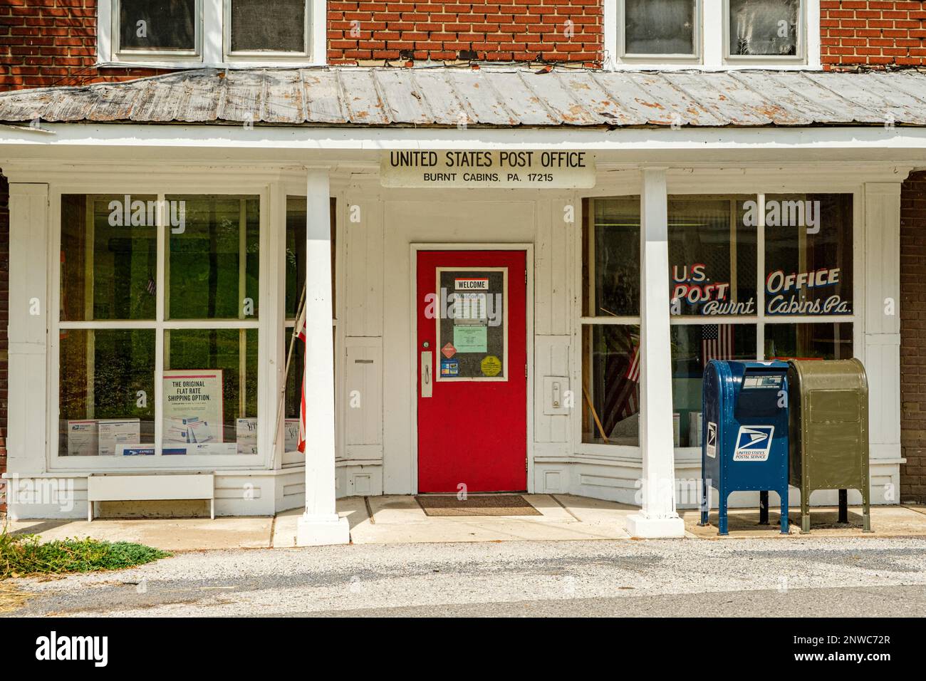 US Post Office, 233 Grist Mill Road, Burnt Cabins, Pennsylvania Stock ...