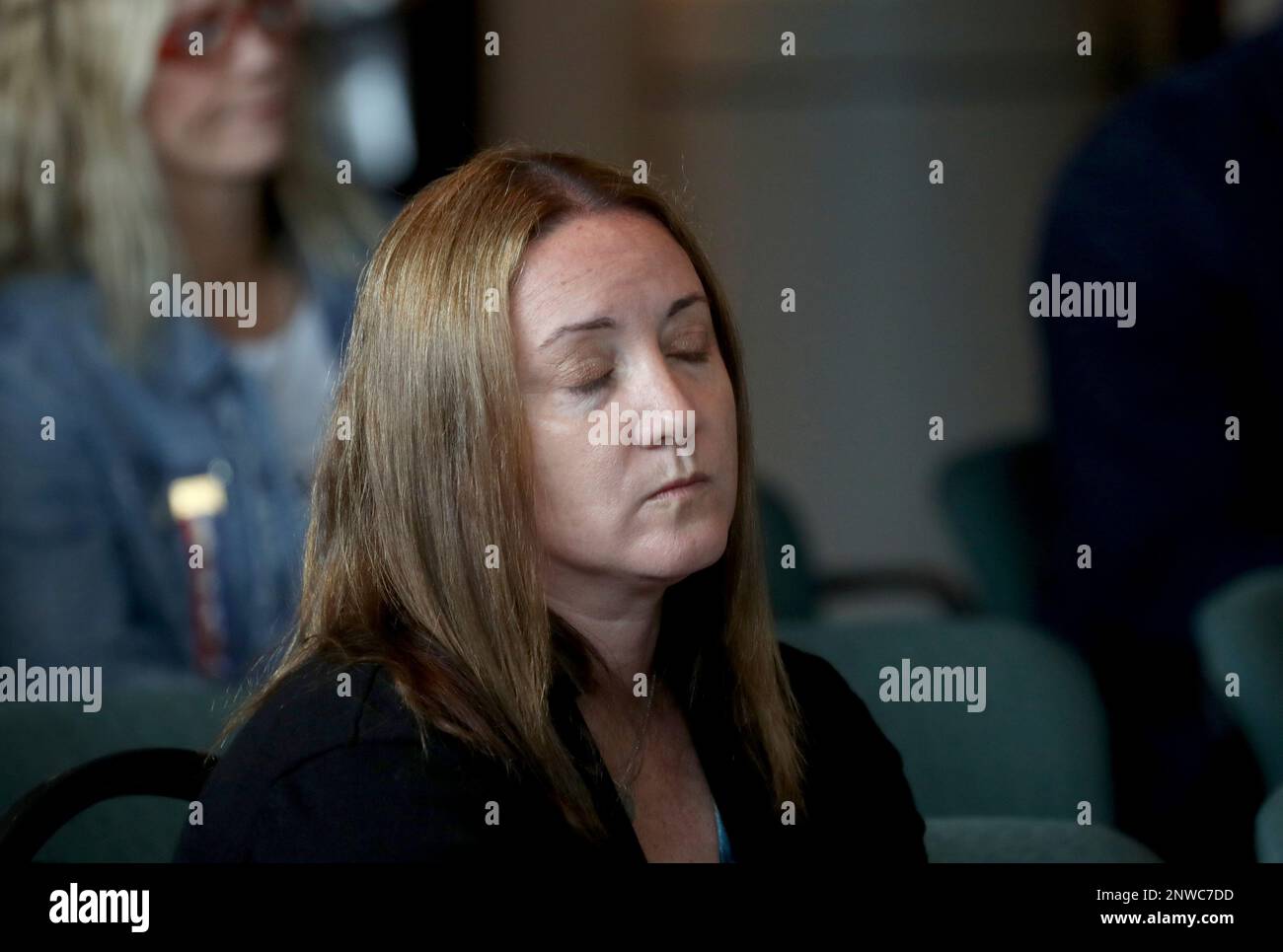 Lori Alhadeff, the mother of shooting victim Alyssa watches videos from ...