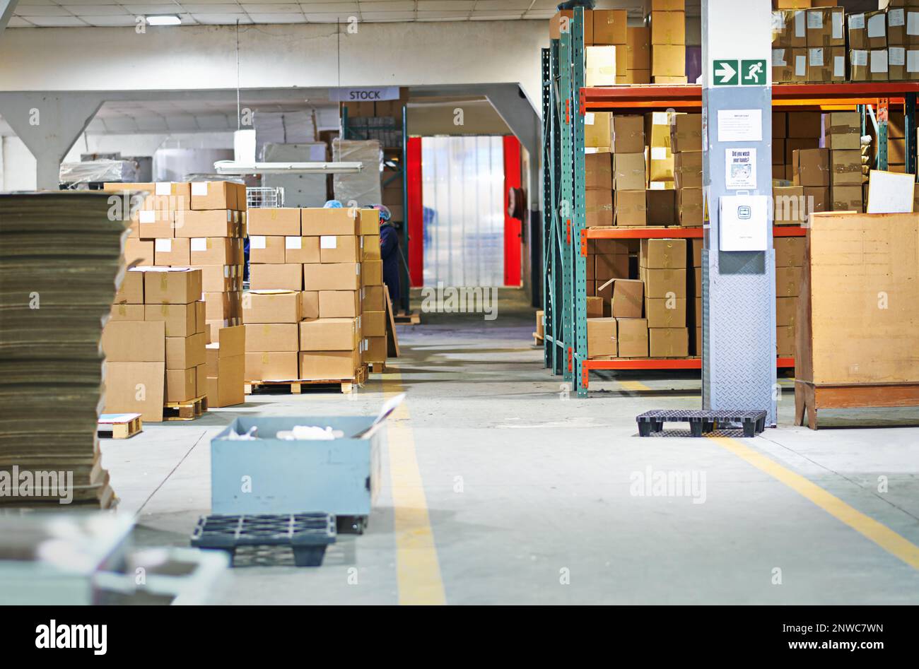 Built for boxes. Shot of the inside of a packaging and distribution ...