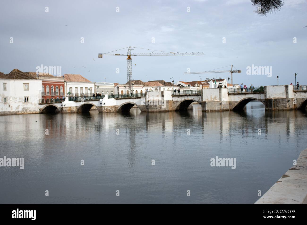 TAVIRA, PORTUGAL - OCTOBER 25, 2022 the River Gilao flowing through the ...