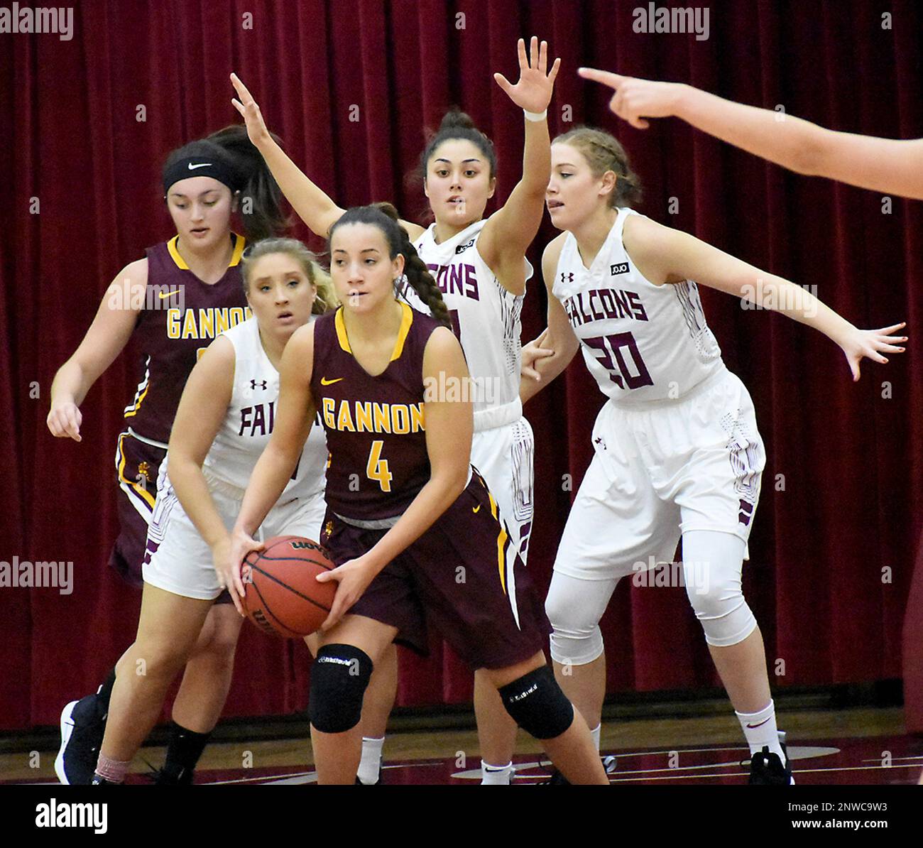 Gannon's Aiora Rivas is guarded by Fairmont State's Presley Tuttle (11 ...