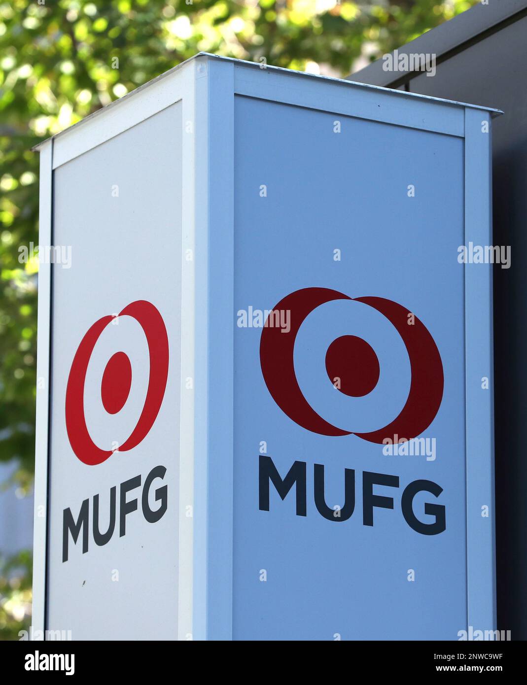 The logo of MUFG (Mitsubishi UFJ Financial Group, Inc.) is seen in ...