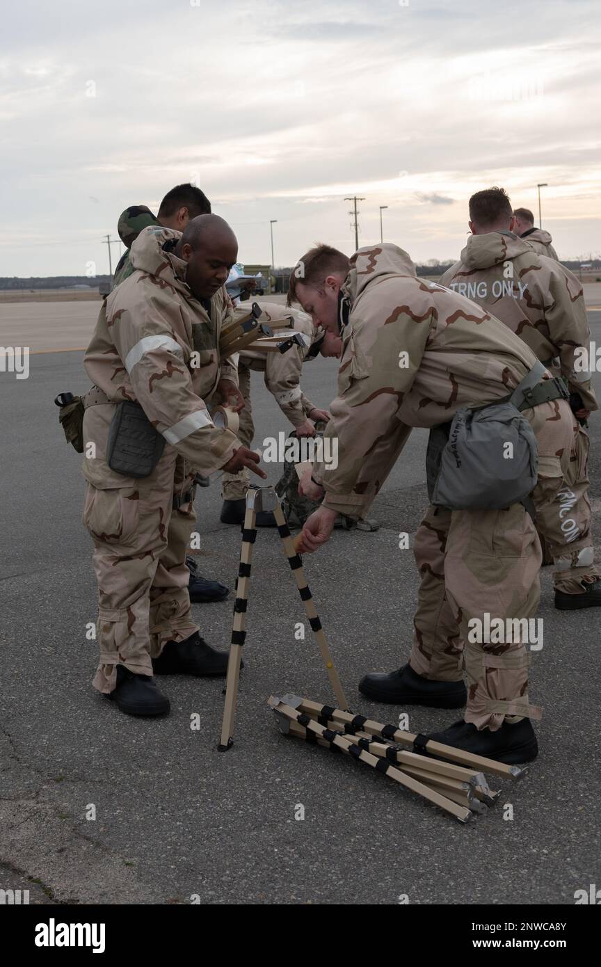 Multi-capable Airmen assigned to the 4th Fighter Wing setup M8 papers ...