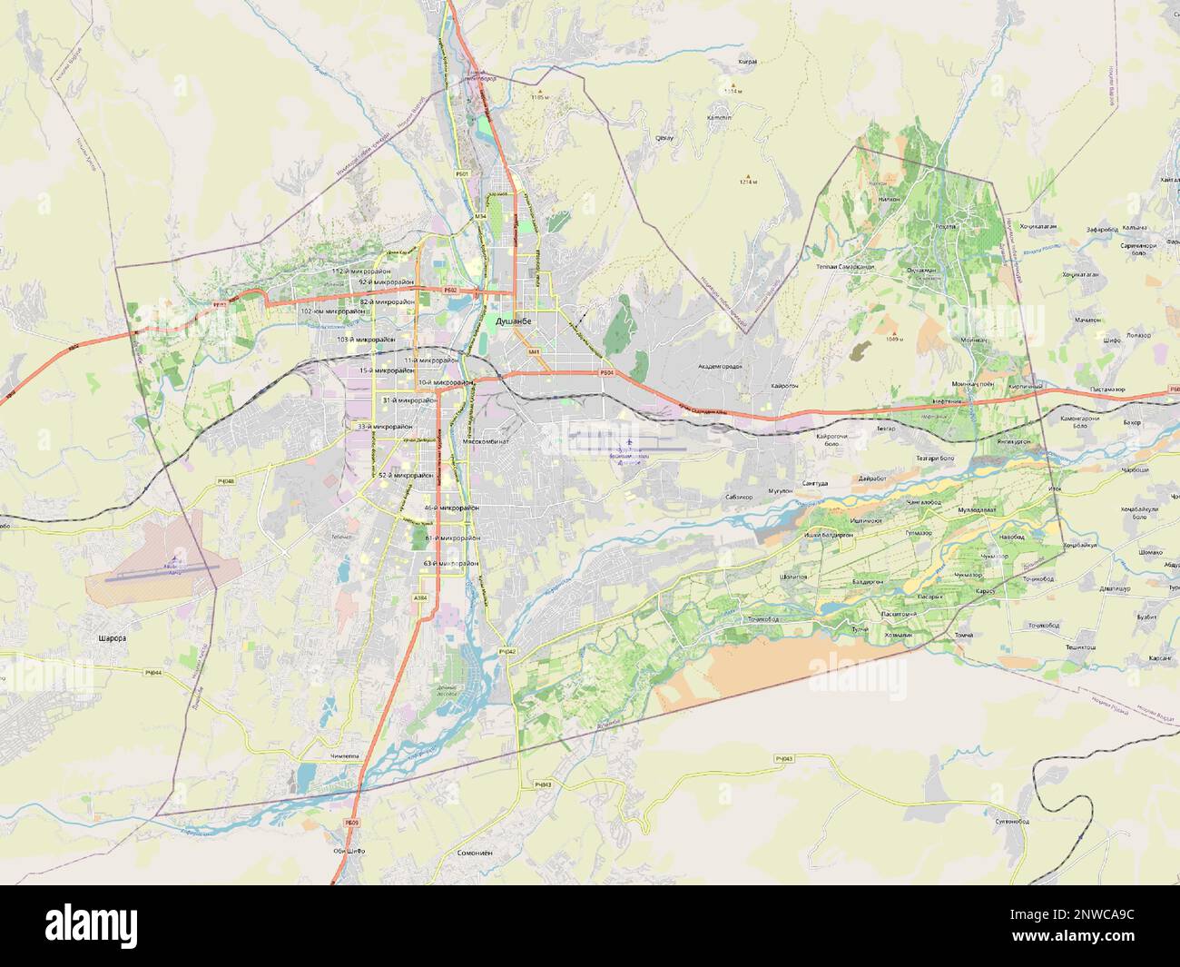 Dushanbe outline map hi-res stock photography and images - Alamy