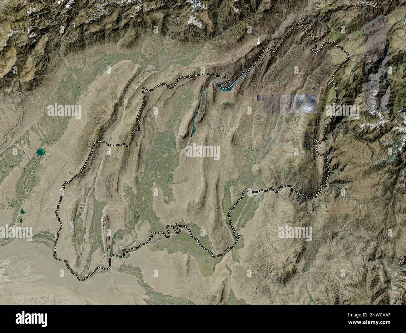 Khatlon, region of Tajikistan. High resolution satellite map Stock ...