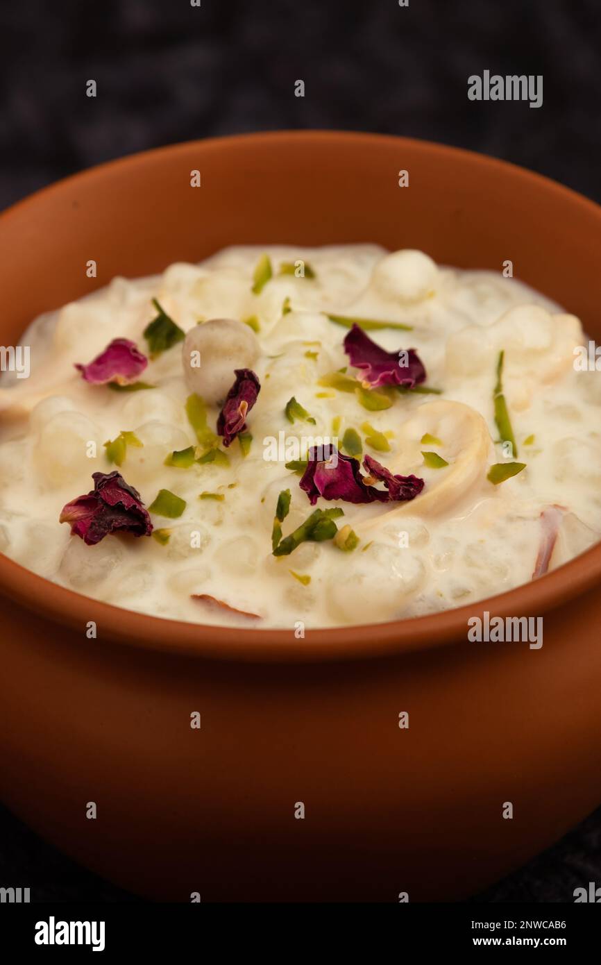 Indian Fasting Food Sabudana Kheer, Sagudana Khir Or Sago Seed Pudding ...