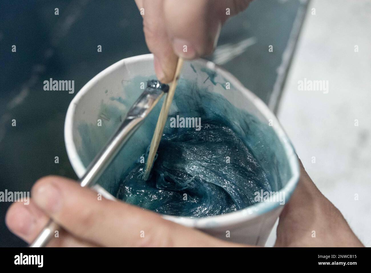 U.S. Marine Corps Sgt. Sean Myers, a helicopter airframe mechanic with ...