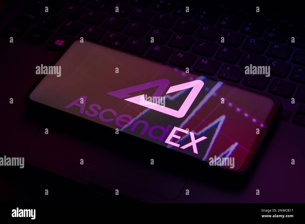 In this photo illustration, the AscendEX logo seen displayed on a smartphone Stock Photo - Alamy