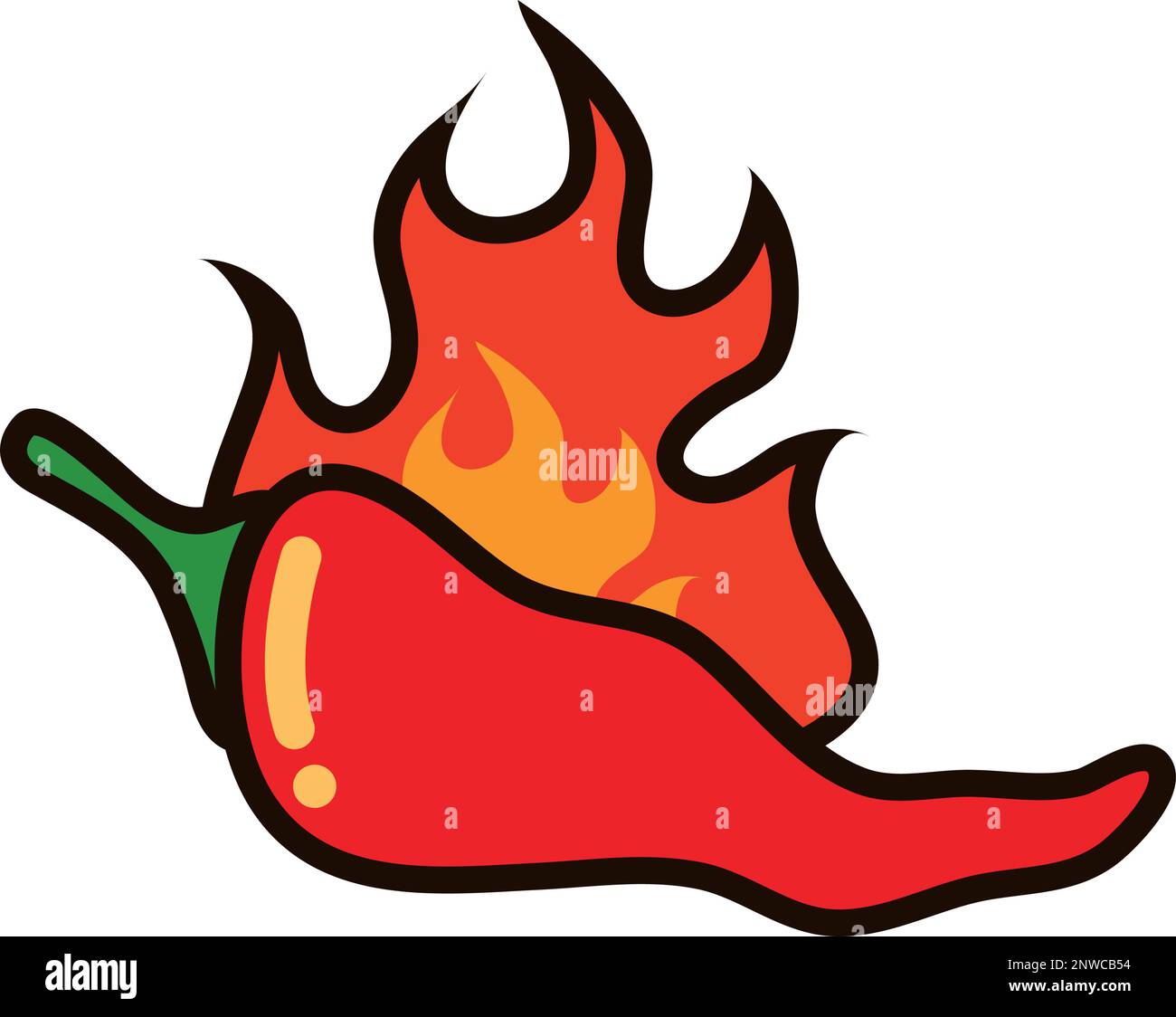 hot chili flame Stock Vector Image & Art - Alamy