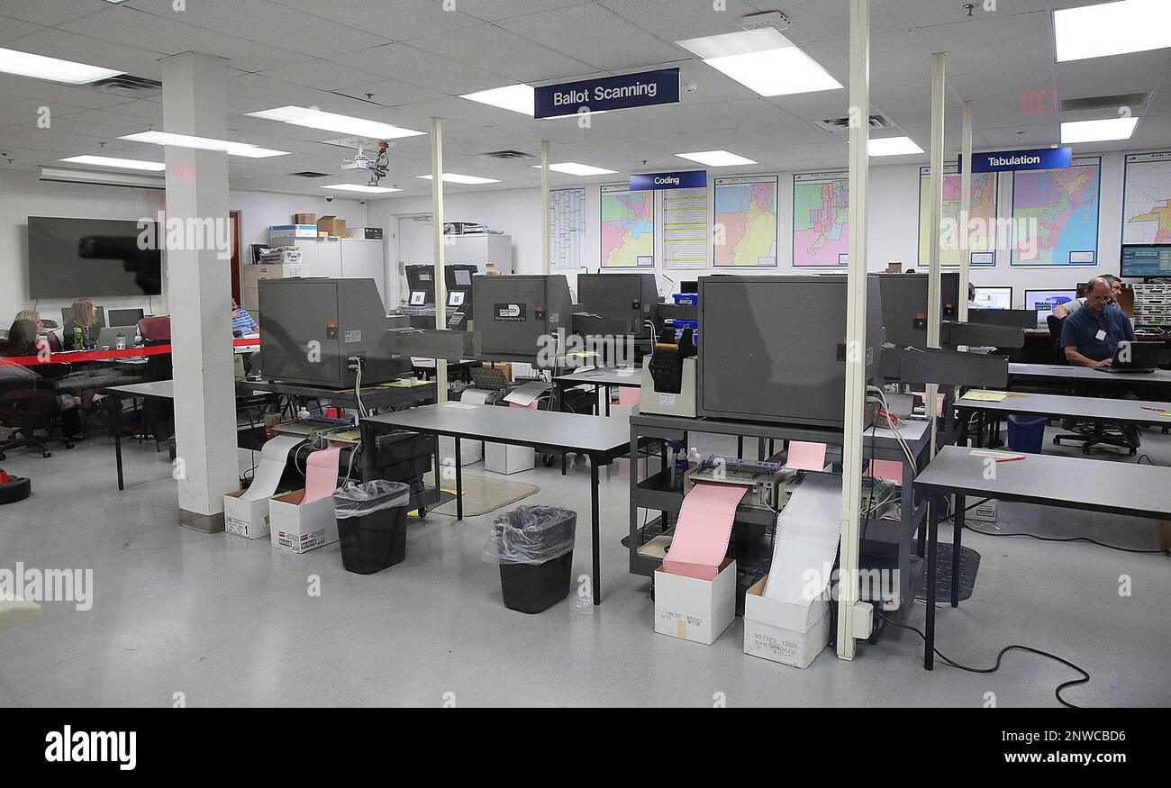 Not much activity going on at around 3 P.M. at the Miami-Dade Election ...