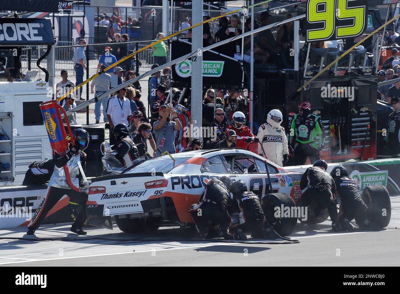Regan Smith, Leavine Family Racing, Chevrolet Camaro Procore makes a ...