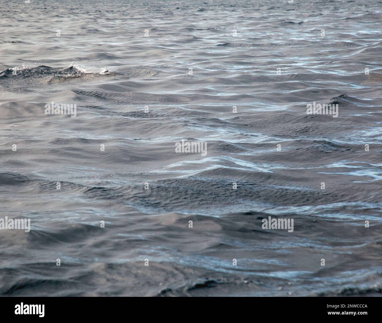 Close up shot of moderately rough sea water shot from a boat for use as ...