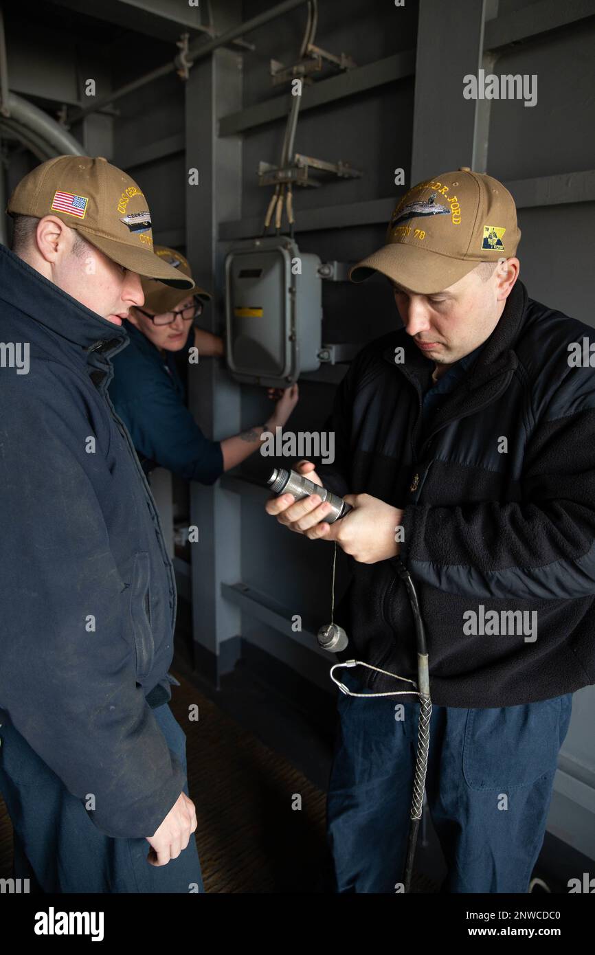 Chief Interior Communications Electrician Brett Hornecker (right), from ...
