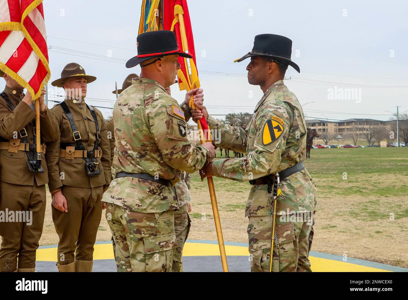 Col. Timothy Gatlin, 1st Cavalry Division Artillery commander passes ...