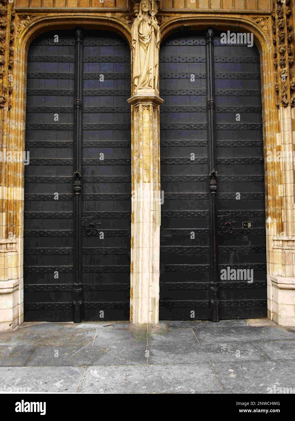 Super tall gates of the church in Brussels, Belgium Stock Photo - Alamy