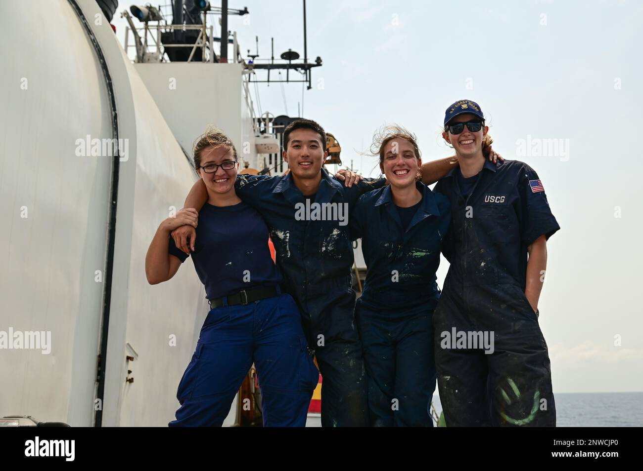 U.S. Coast Guard deck department members assigned to USCGC Spencer ...