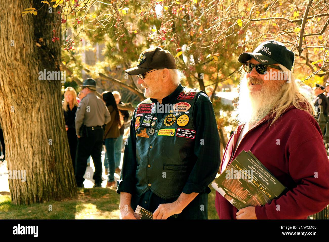 Veterans attend the dedication of the Battle Born Memorial in Carson ...