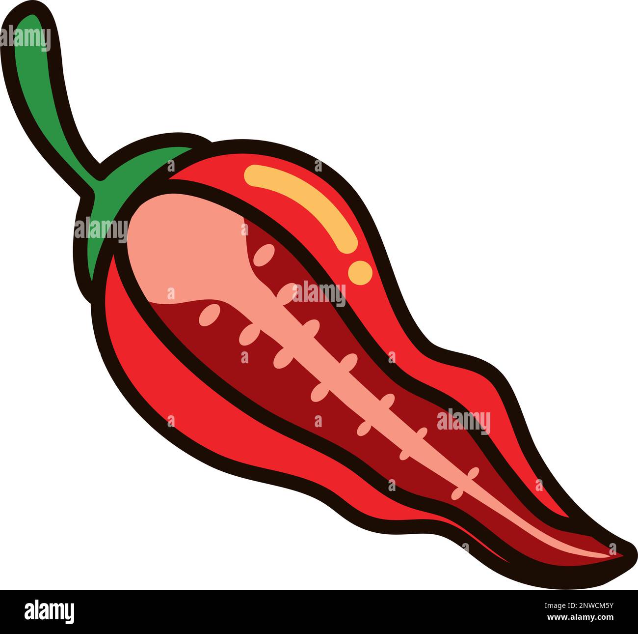 Half of red jalapeno Cut Out Stock Images & Pictures - Alamy