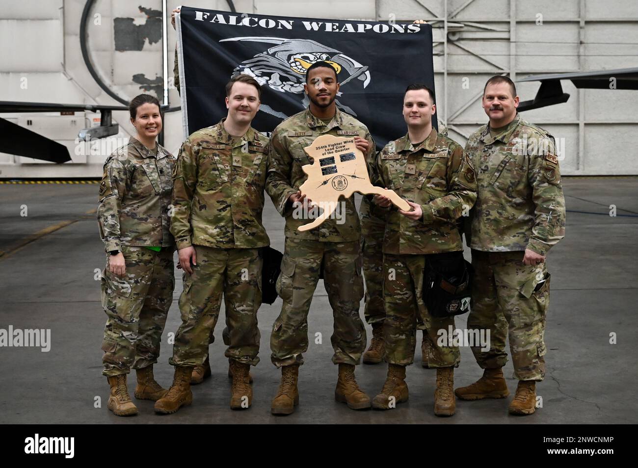 U.S. Air Force Lt. Col. Emily Harris (left), 354th Maintenance Group ...