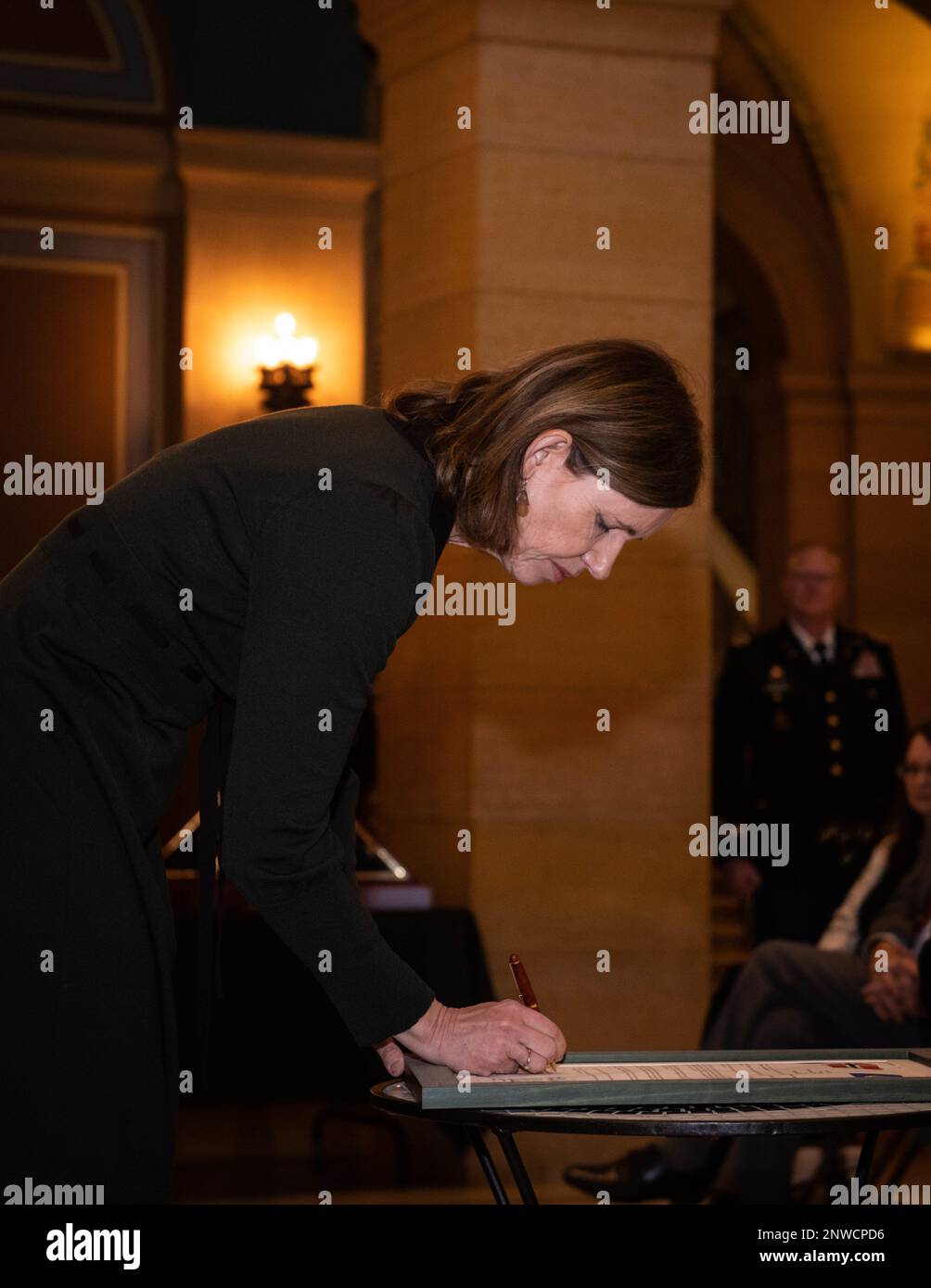 Ambassador Anniken Krutnes, Norway Ambassador to the U.S., signs the ...